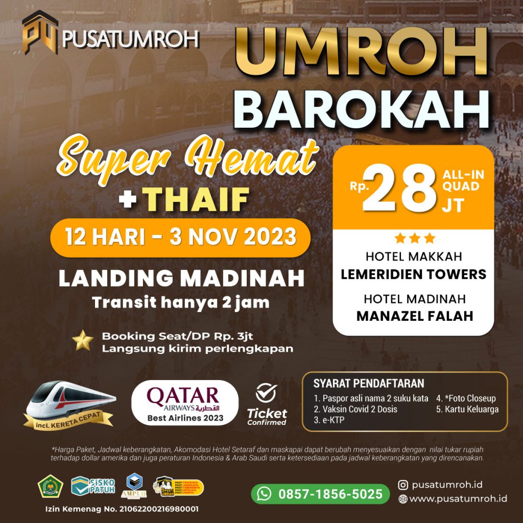 Paket Biaya Umroh November 2024, Harga Realistis Terjangkau