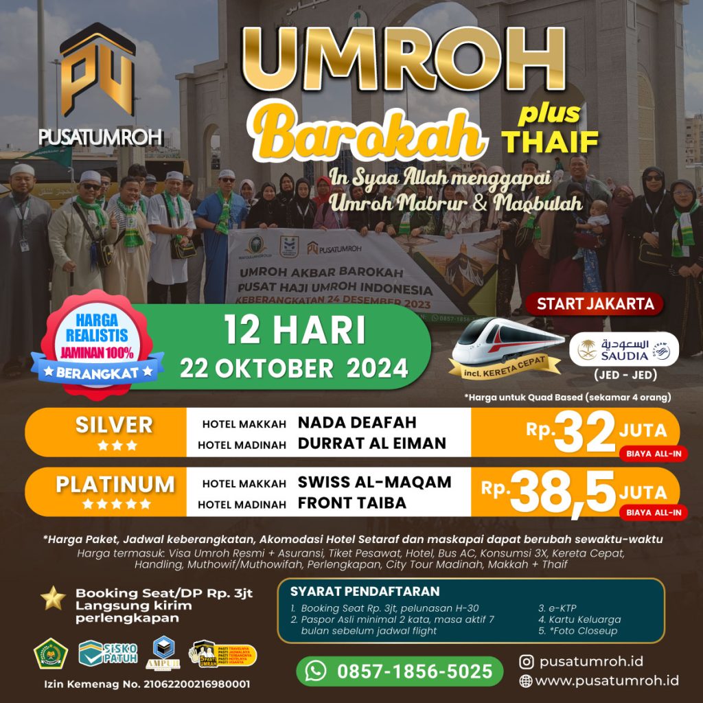 Paket Biaya Umroh Oktober 2024, Harga Realistis Terjangkau
