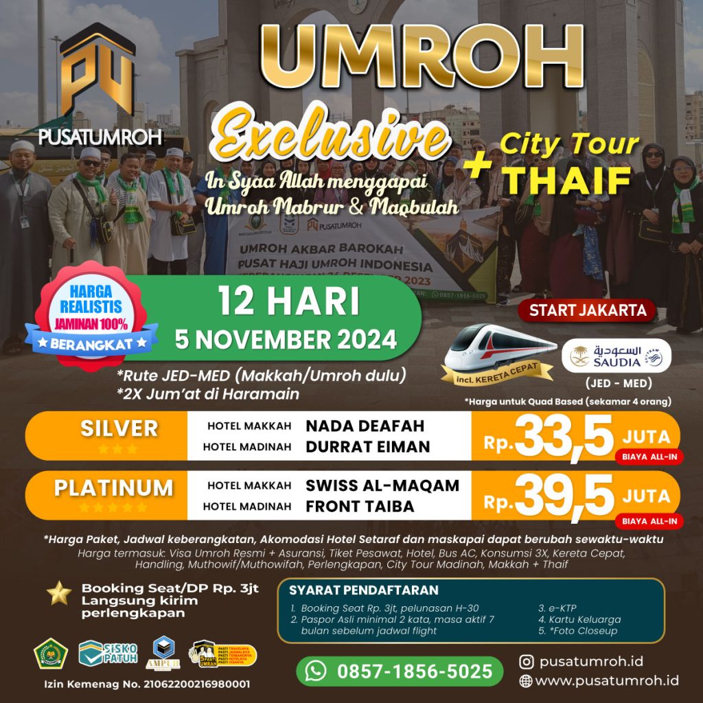 Paket Biaya Umroh November 2025, Harga Realistis Terjangkau